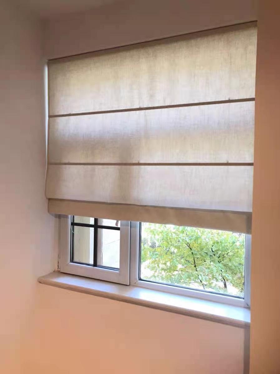 Custom Made Window Roman Shade Beige Cream Ivory Zen Light Textile ...