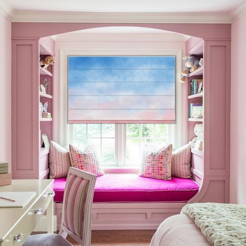 Custom Made Gradient Pink Ombre Pastel Window Roman Shade Curtain or ...