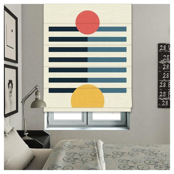 Custom Made Abstract Mid Century Bauhaus Style Window Roman - Etsy