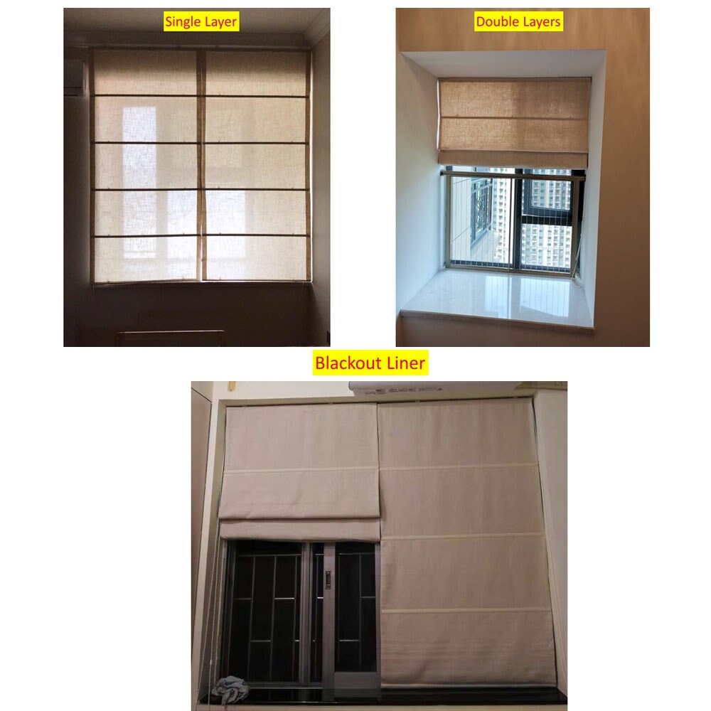 Custom Made Window Roman Shade Beige Cream Ivory Zen Light Textile ...
