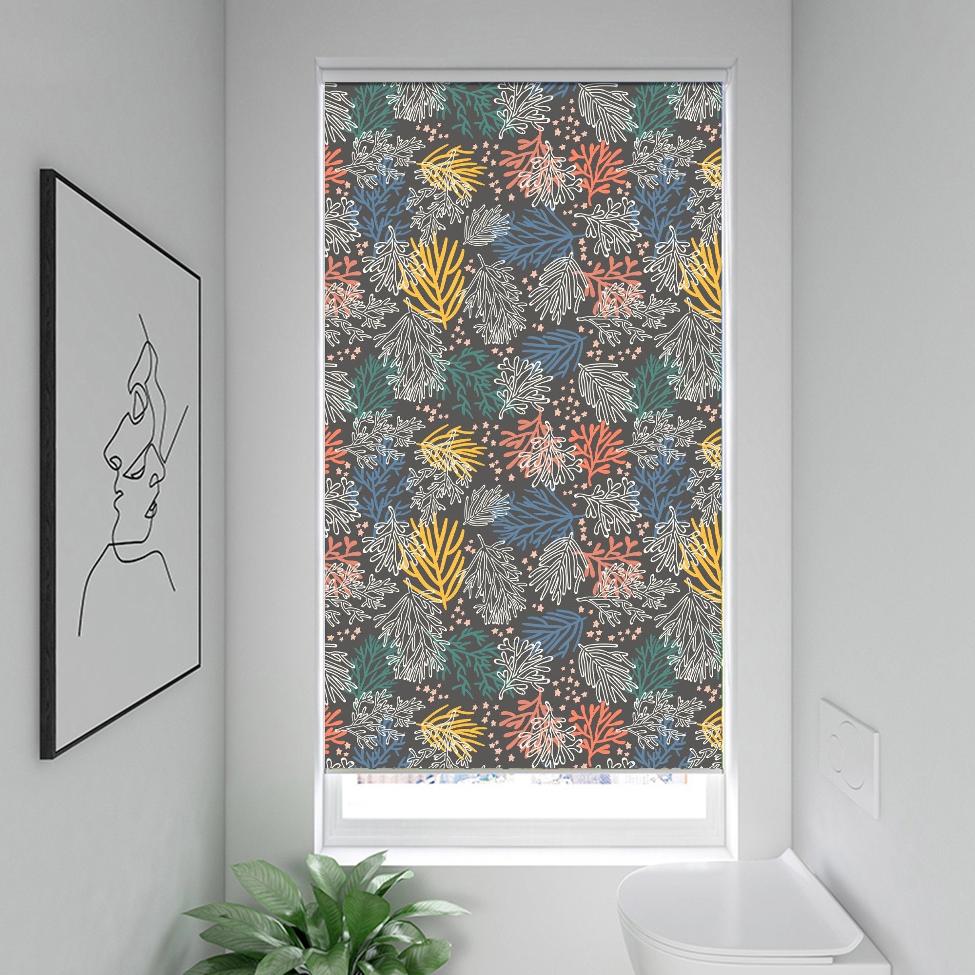 Custom Made Window Shade, Pine Tree Art Pattern, Blackout Light Filter ...
