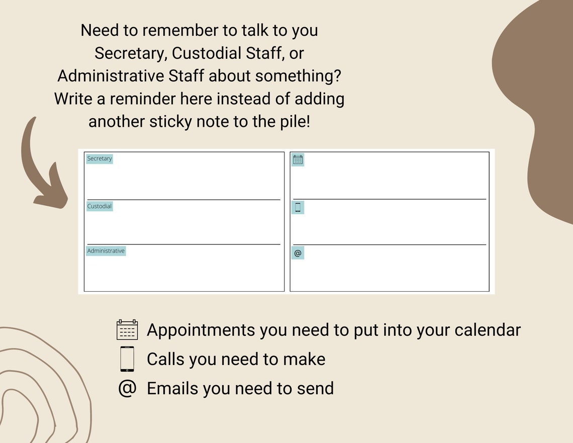 Printable Principal Planner Weekly Plannerprintable Plannertoday's Plan ...