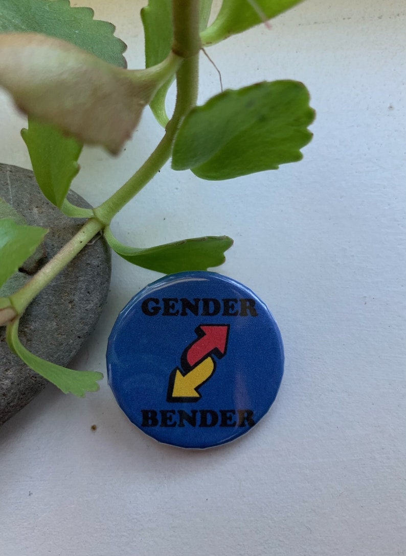 Gender Bender Uno Reverse Pinback Button Handmade Transgender Pin Nonbinary Genderfuck ...