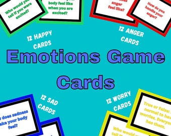 Emotions Game Cards Emotions Printable Counseling Activity Therapy ...