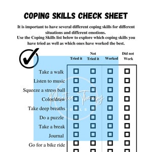 Healthy Coping Skills Worksheet Coping Skills Checklist Printable ...