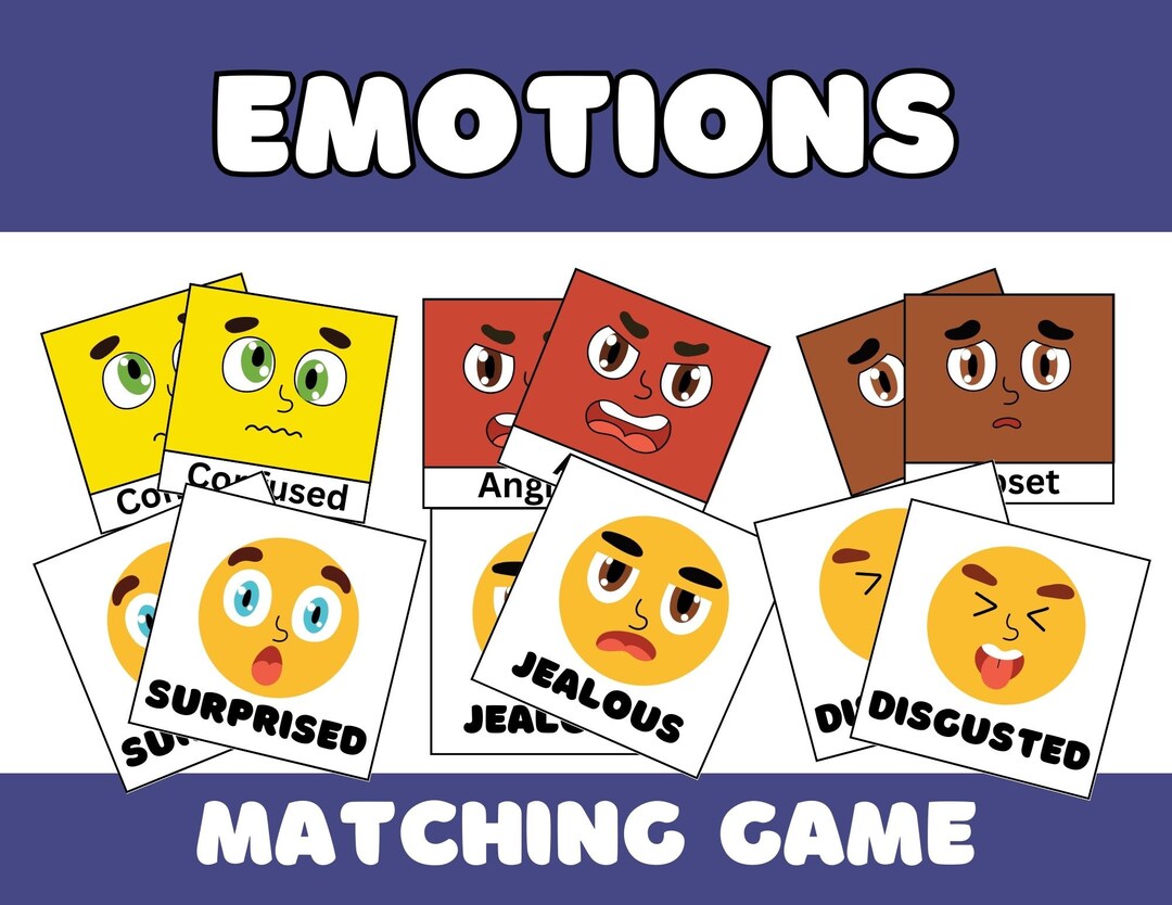 Emotions Matching Cards Therapy Game Counseling Game Cards Mental ...