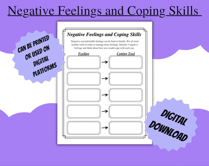 Coping Skills Worksheet Coping Skills Healthy Coping Skills Emotions ...
