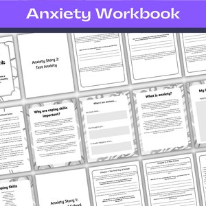 Anxiety Worksheets Anxiety Workbook Mental Health Worksheets Counseling ...