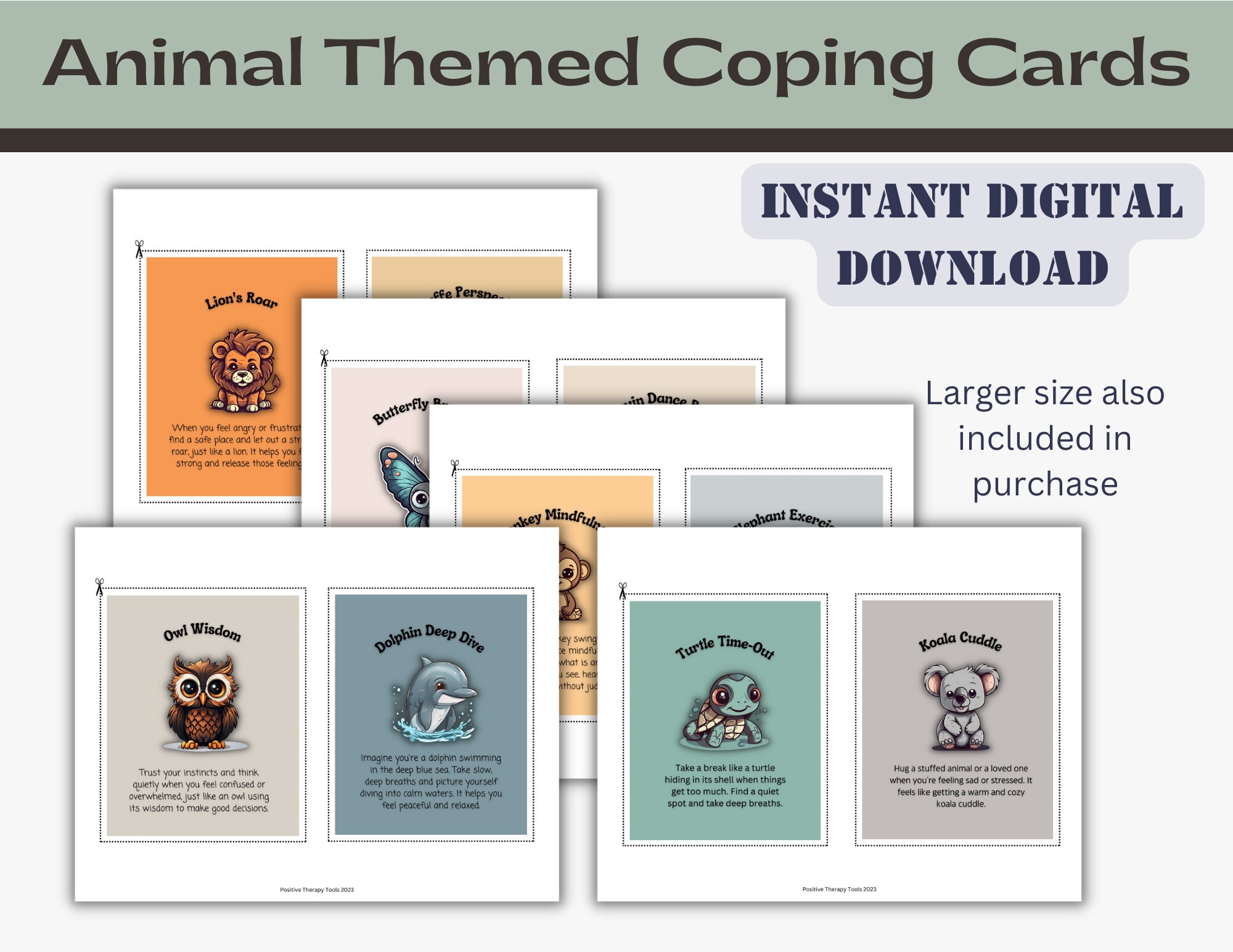 Healthy Coping Skills Coping Skills for Kids School Counseling Animal ...