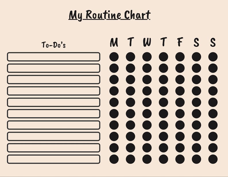 Routine Chart Childrens Routine Chart Printable Routine Chart Daily ...
