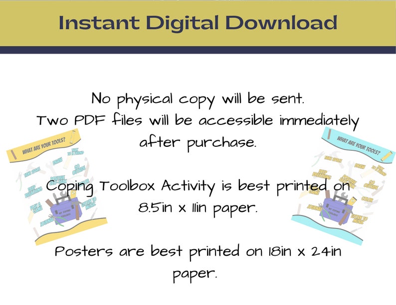 Coping Skills Toolbox Poster School Counseling Therapy Activity ...