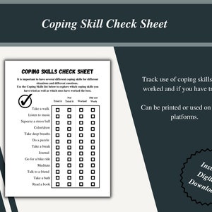 Healthy Coping Skills Worksheet Coping Skills Checklist Printable ...