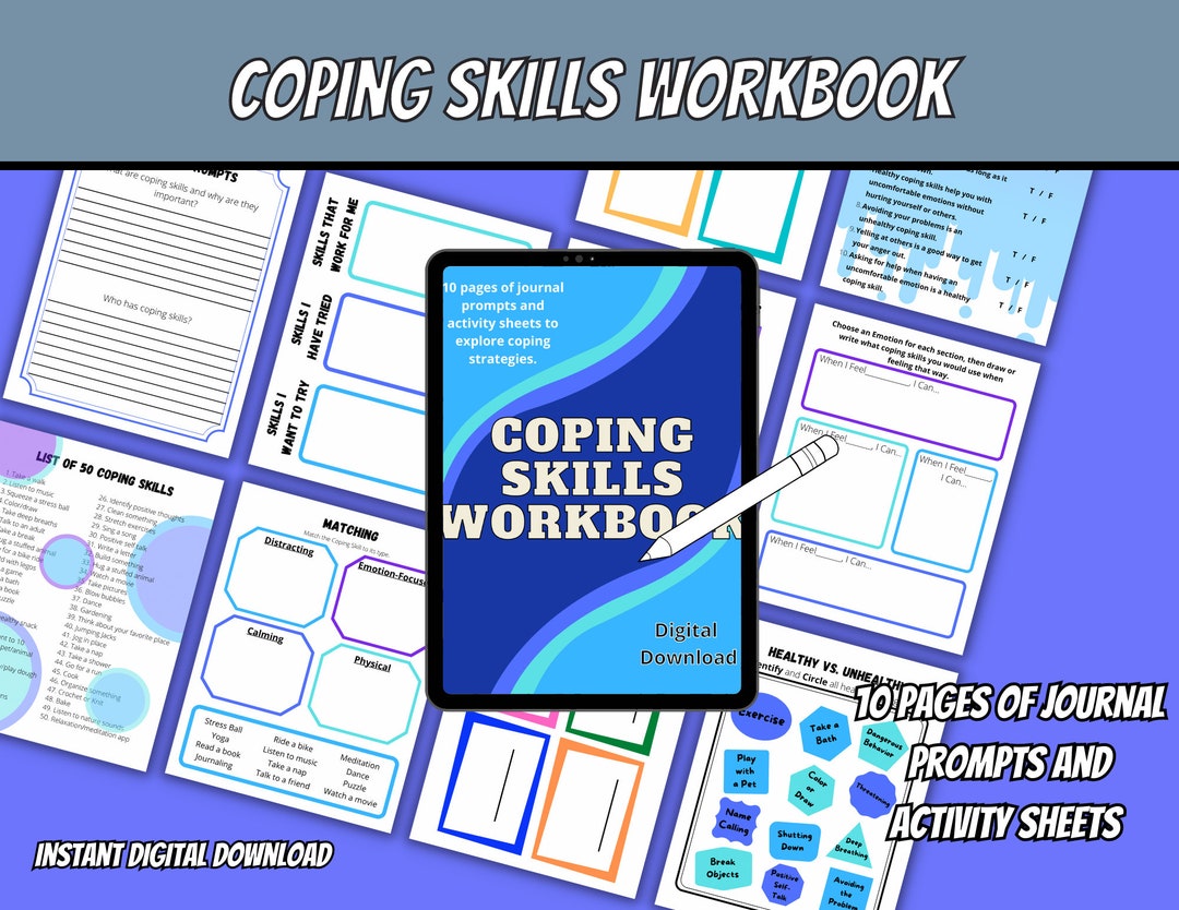 Coping Skills Workbook, Emotions & Mental Health (editable PDF) - Etsy ...