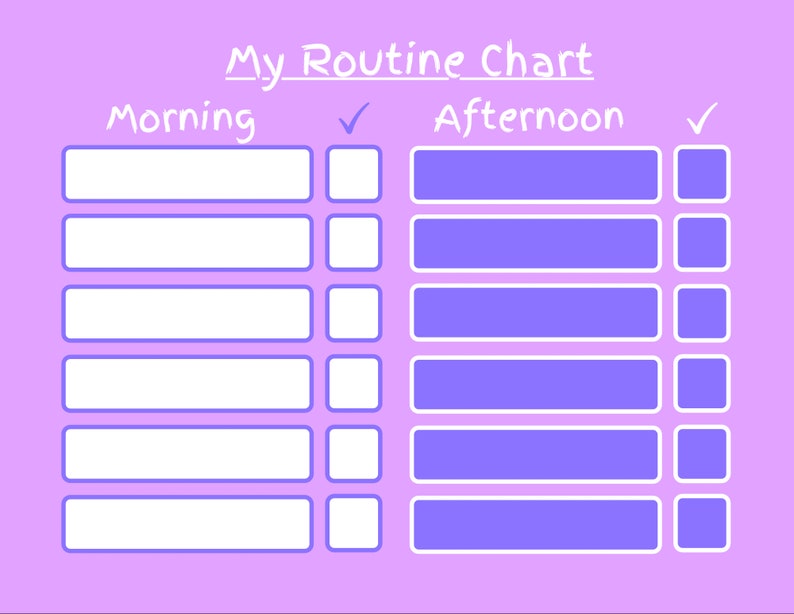 Routine Chart Childrens Routine Chart Printable Routine | Etsy