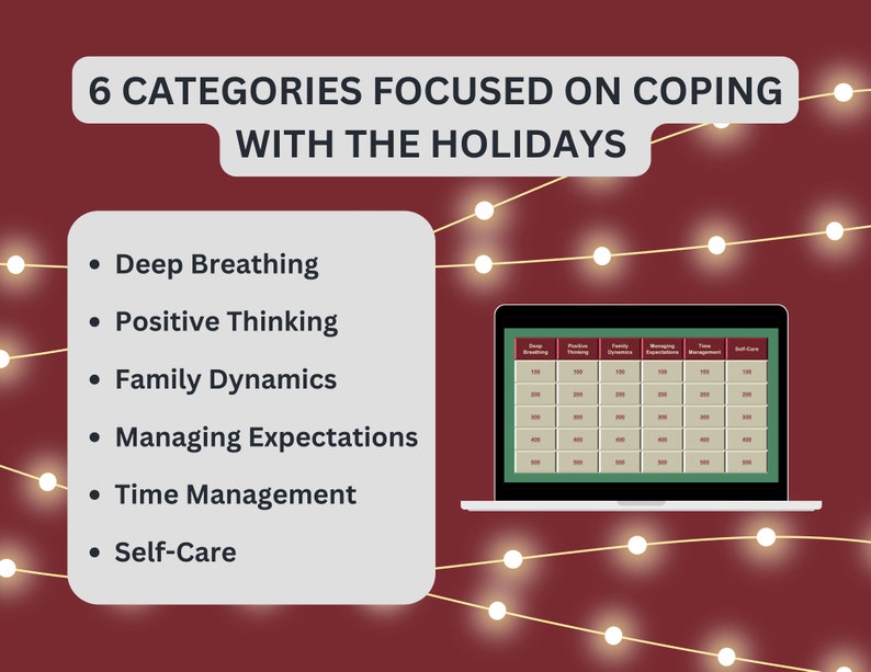 Coping Skills Therapy Game Holiday Counseling Game Virtual Game Group ...