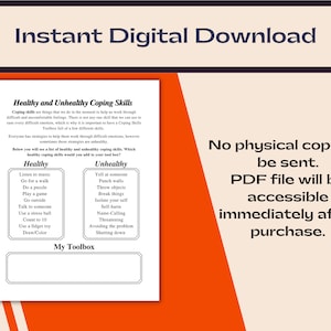 Coping Skills Worksheet: Healthy Vs Unhealthy Coping (digital Download ...