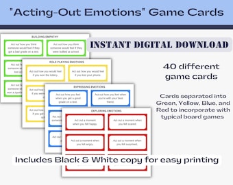 Relationship Game Cards Emotions Printable Teens Counseling Activity ...