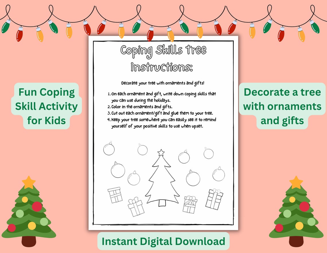 Holiday Print | Coping Skills Worksheet | Coping Skills Tree ... Holiday Print | Coping Skills Worksheet | Coping Skills Tree ...