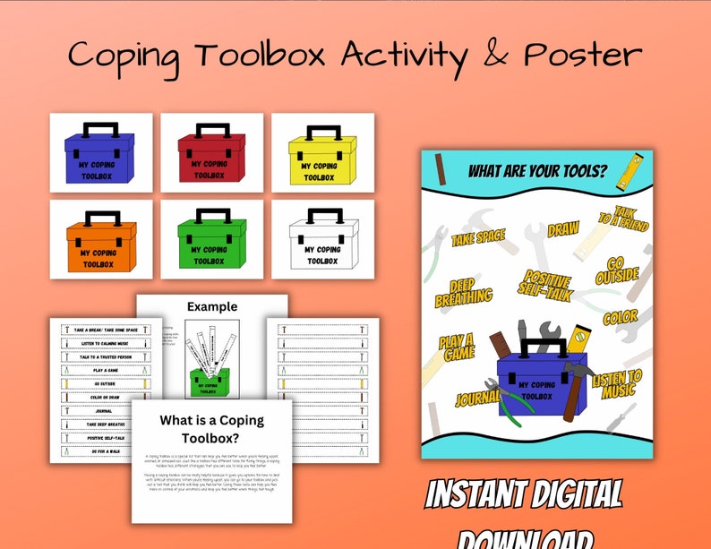 Coping Skills Toolbox Poster School Counseling Therapy - Etsy
