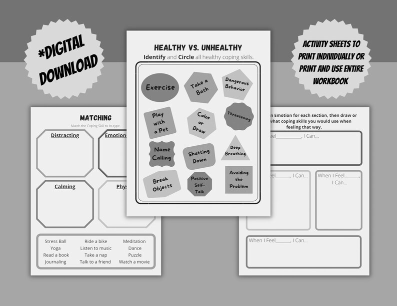Coping Skills Workbook - Etsy