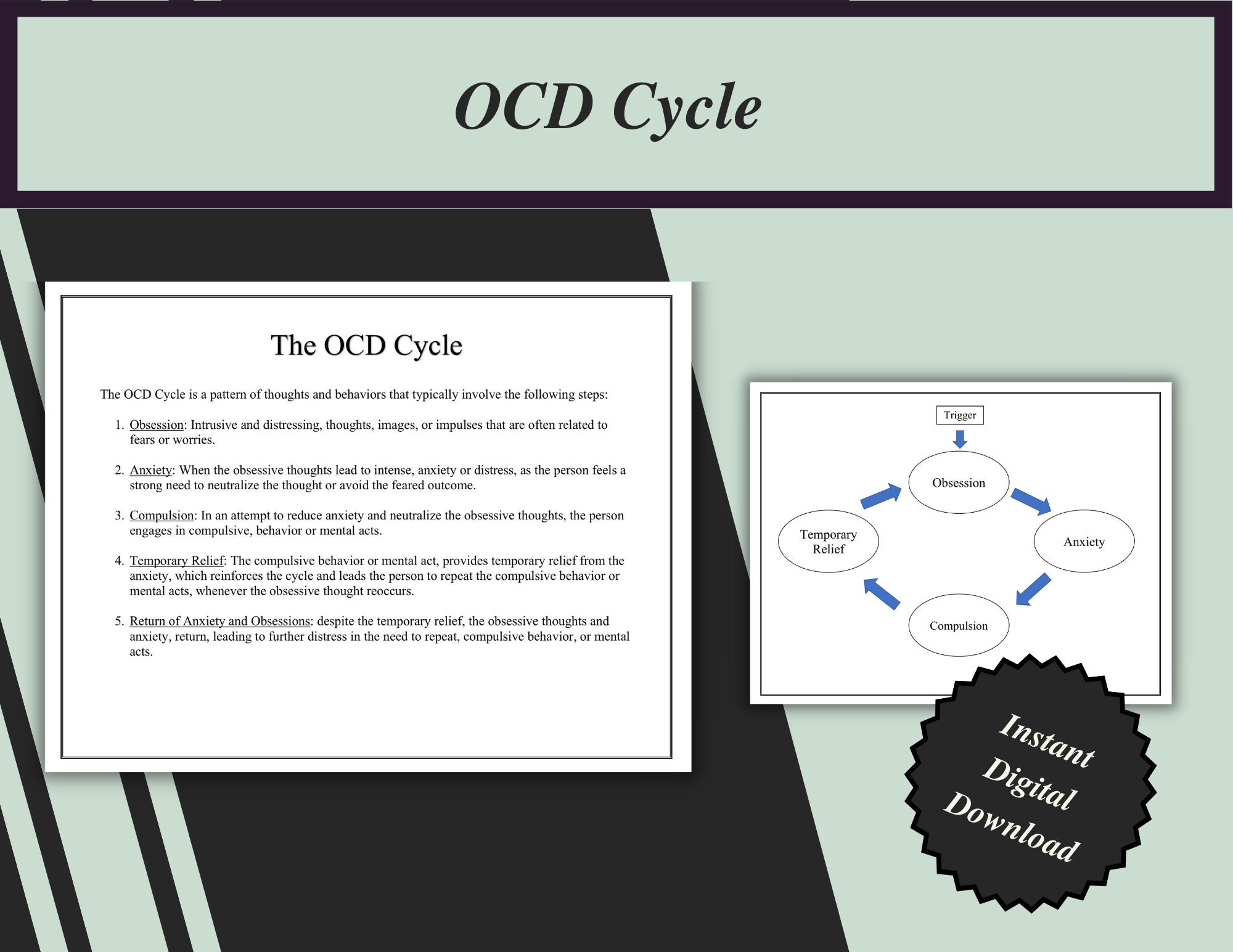 OCD Tracker Symptom Tracker Emotions Worksheets Counseling Printable ...