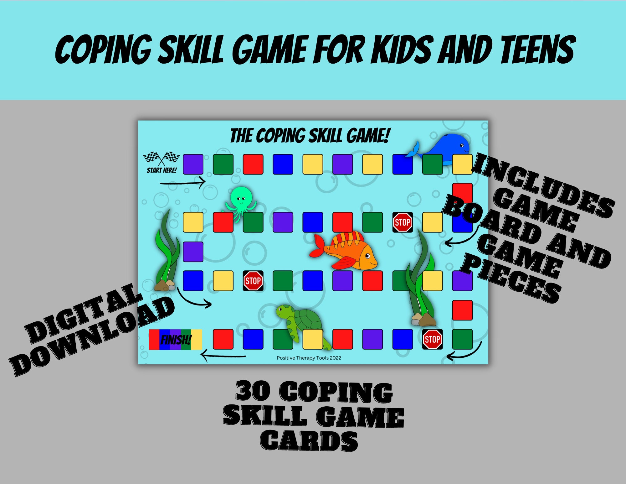 Coping Skill Game Emotions Game Counseling Game for Kids Therapy ...