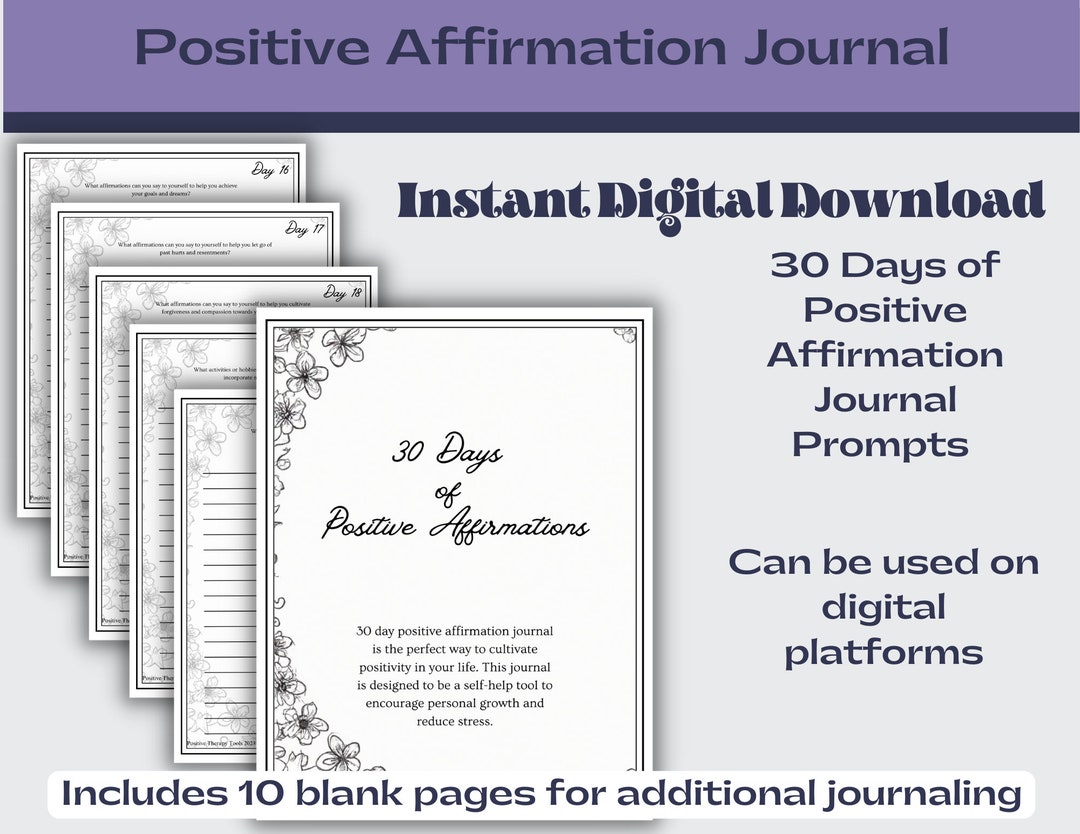 Journal Positive Affirmation Journal Digital Journal Gratitude Journal ...