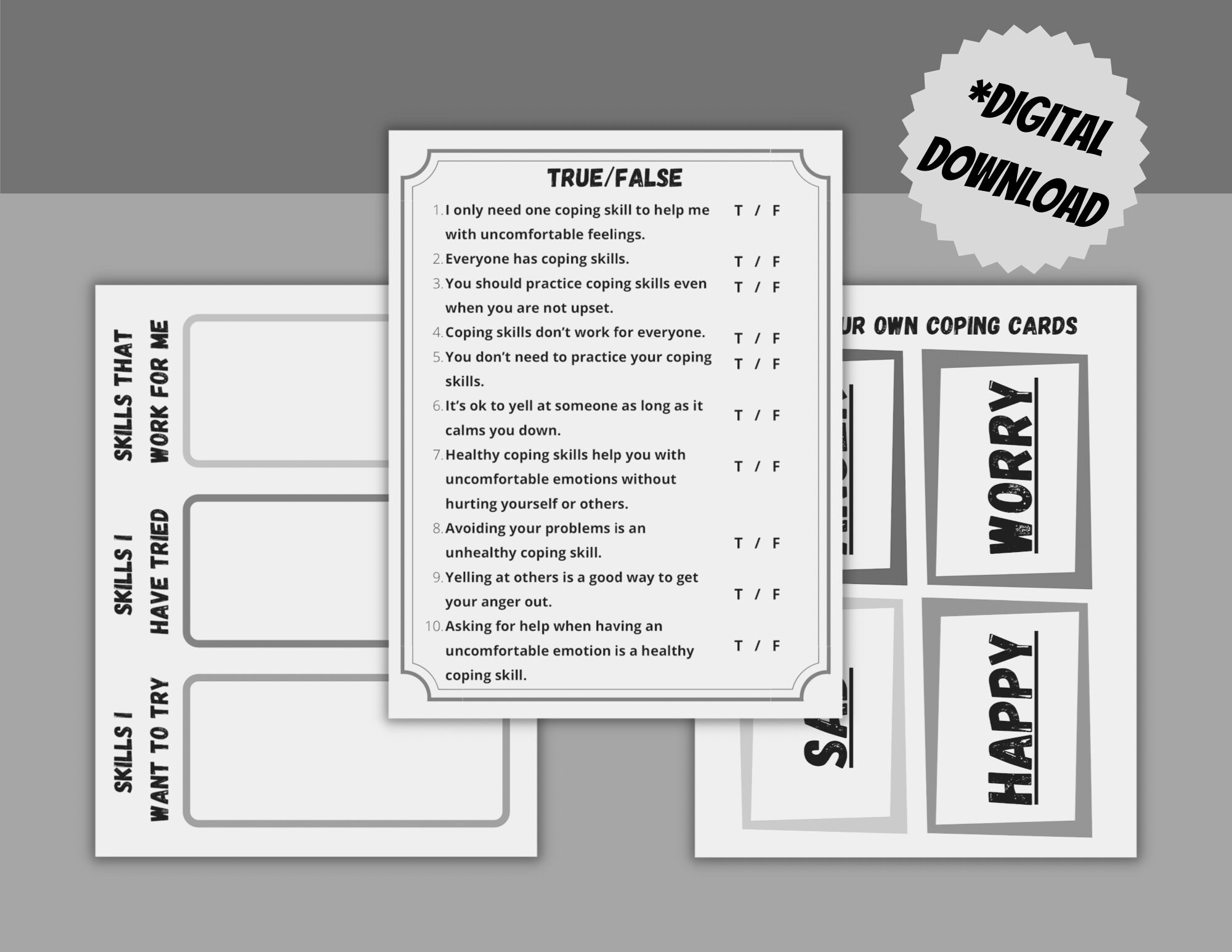 Coping Skills Workbook - Etsy