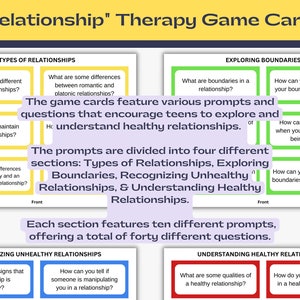 Relationship Game Cards Emotions Printable Teens Counseling Activity ...
