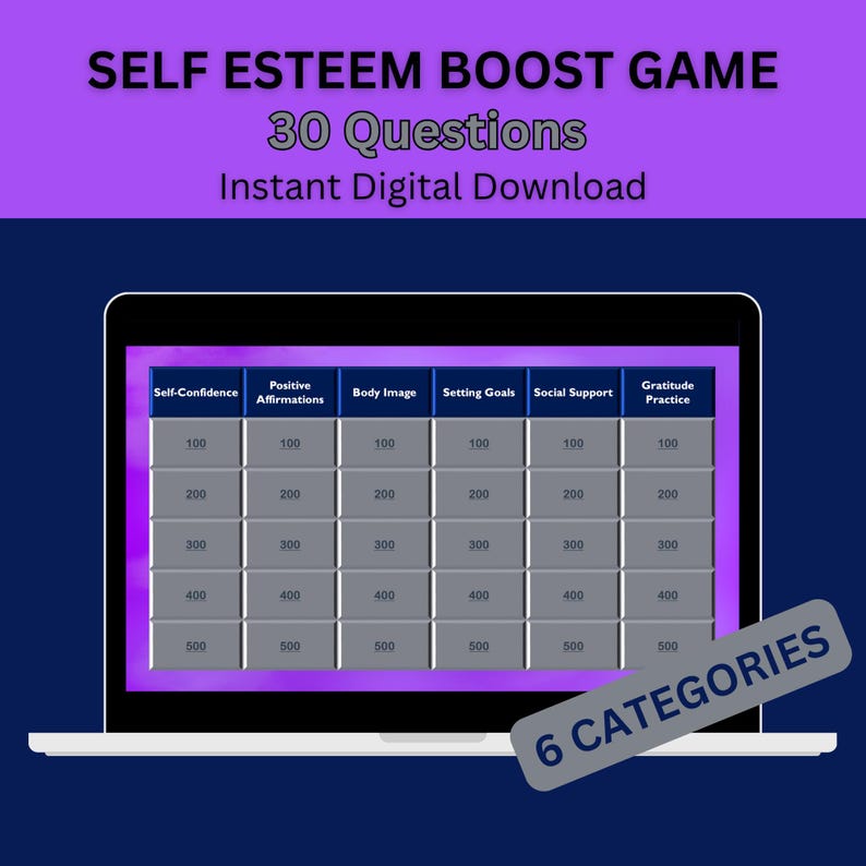 Self Esteem Boost Coping Skills Therapy Game Counseling Game Virtual ...