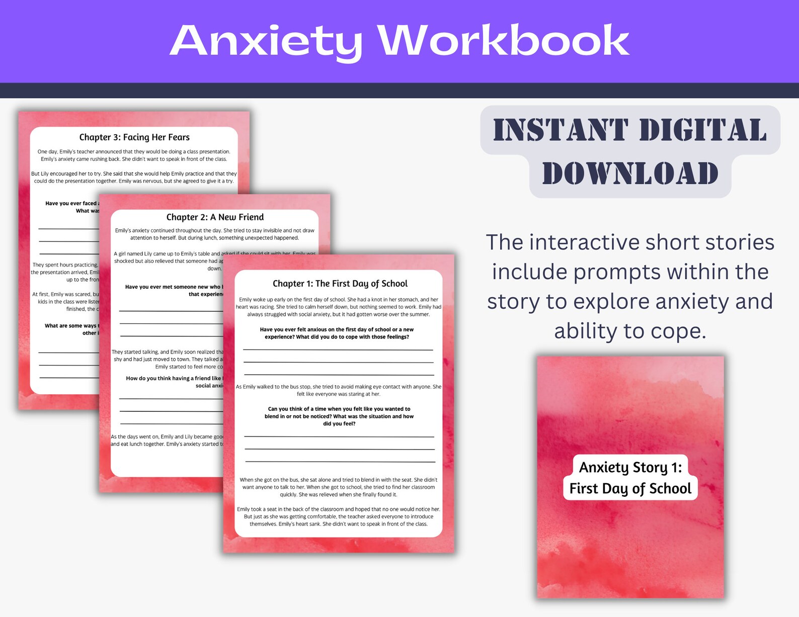 Anxiety Worksheets Anxiety Workbook Mental Health Worksheets Counseling ...