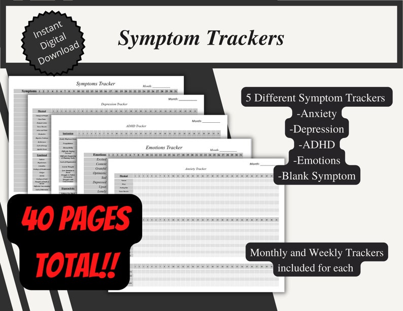 Symptom Tracker Anxiety Tracker Depression Tracker ADHD Tracker ...