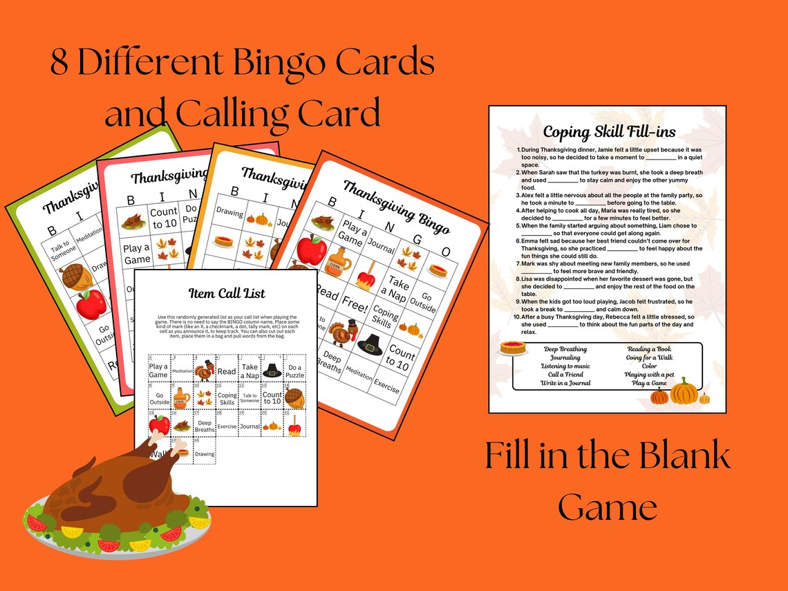 Thanksgiving Therapy Games Coping Skills Counseling Games Coping Skills ...