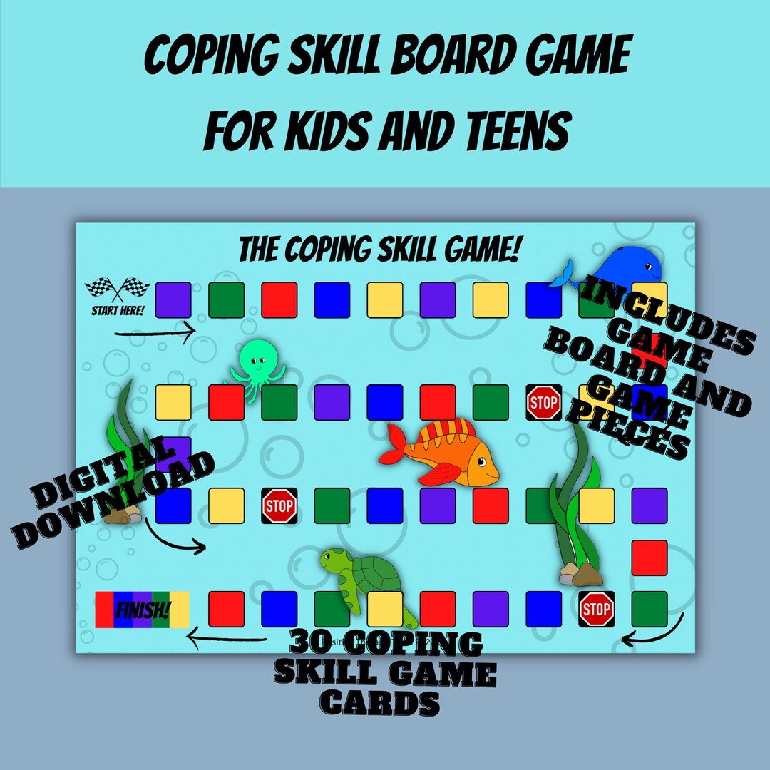 Coping Skill Game Emotions Game Counseling Game for Kids Therapy ...