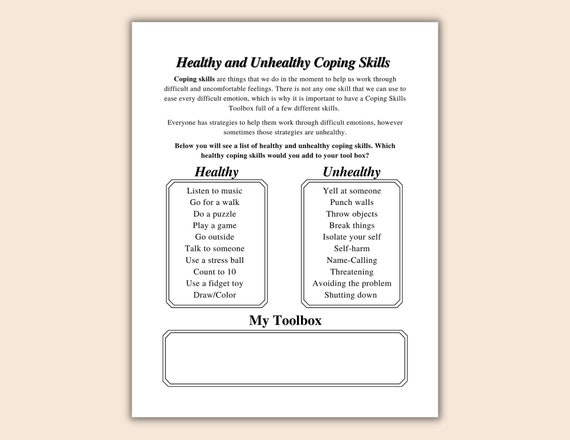 Hoja De Trabajo De Habilidades De Afrontamiento Diseño Del
