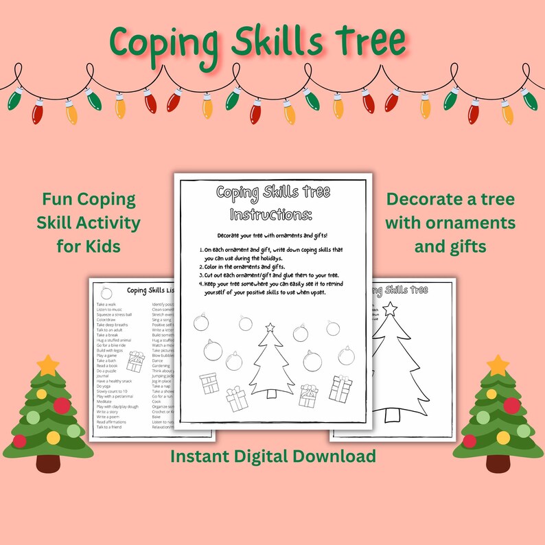 Holiday Print | Coping Skills Worksheet | Coping Skills Tree ...
