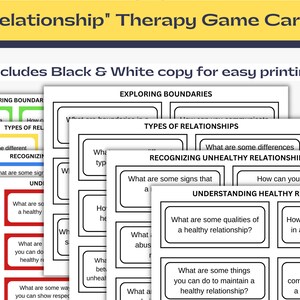 Relationship Game Cards Emotions Printable Teens Counseling Activity ...