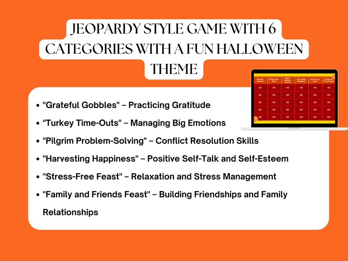 Thanksgiving Therapy Games Coping Skills Counseling Games Coping Skills ...
