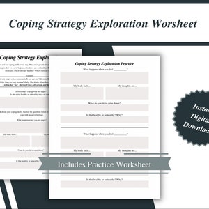 Coping Skills Worksheet Coping Strategy Exploration Emotions Counseling ...