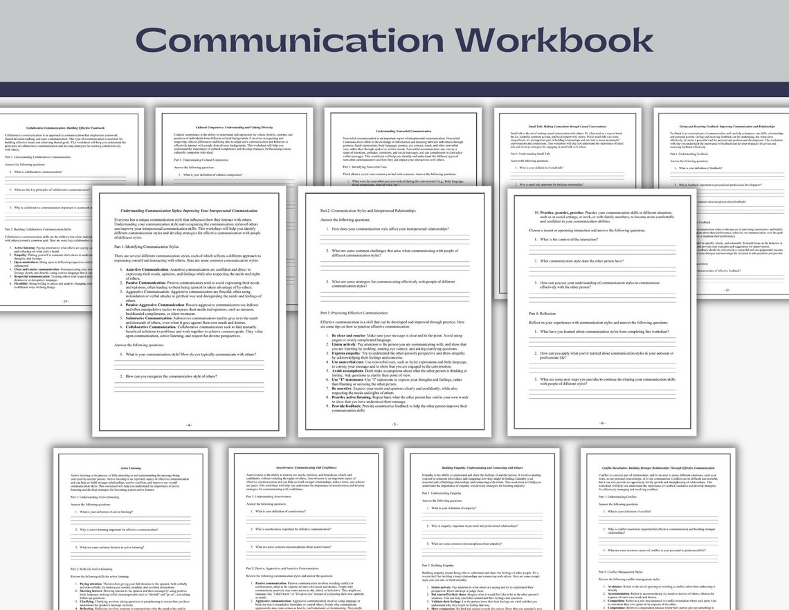 Mental Health Worksheet Communication Worksheet Self Care Improvement ...