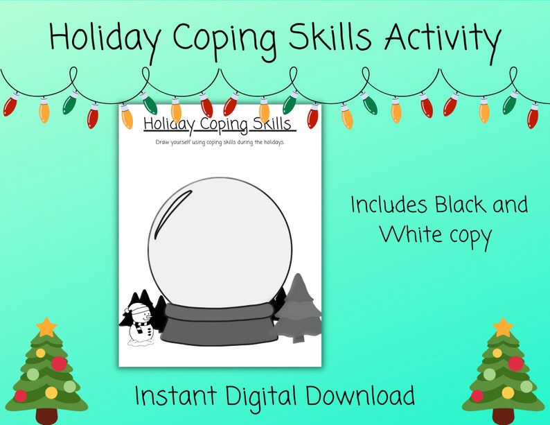 Holiday Coping Skills | Coping Skills Worksheet | Coloring Pages ...