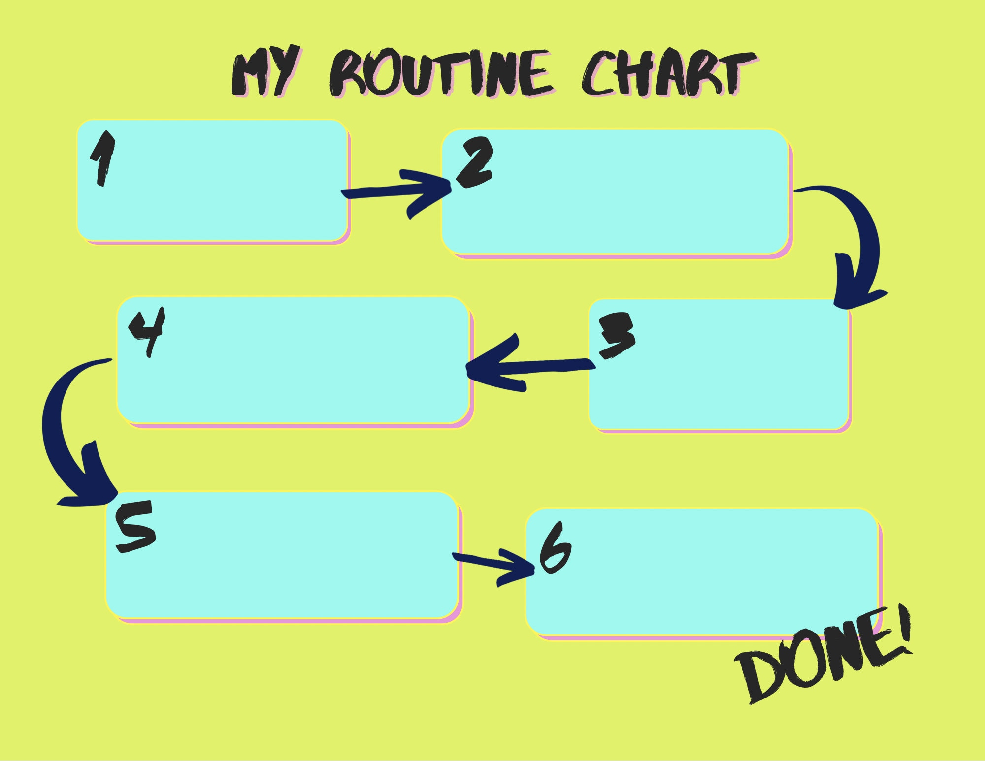 Routine Chart Childrens Routine Chart Printable Routine Chart Daily ...