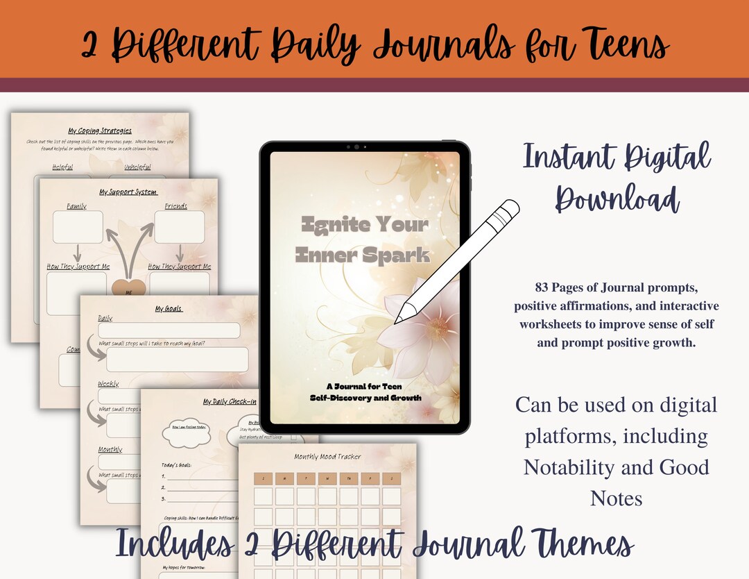 Teen Mental Health Journal: Daily Check-in, Self-discovery (digital ...