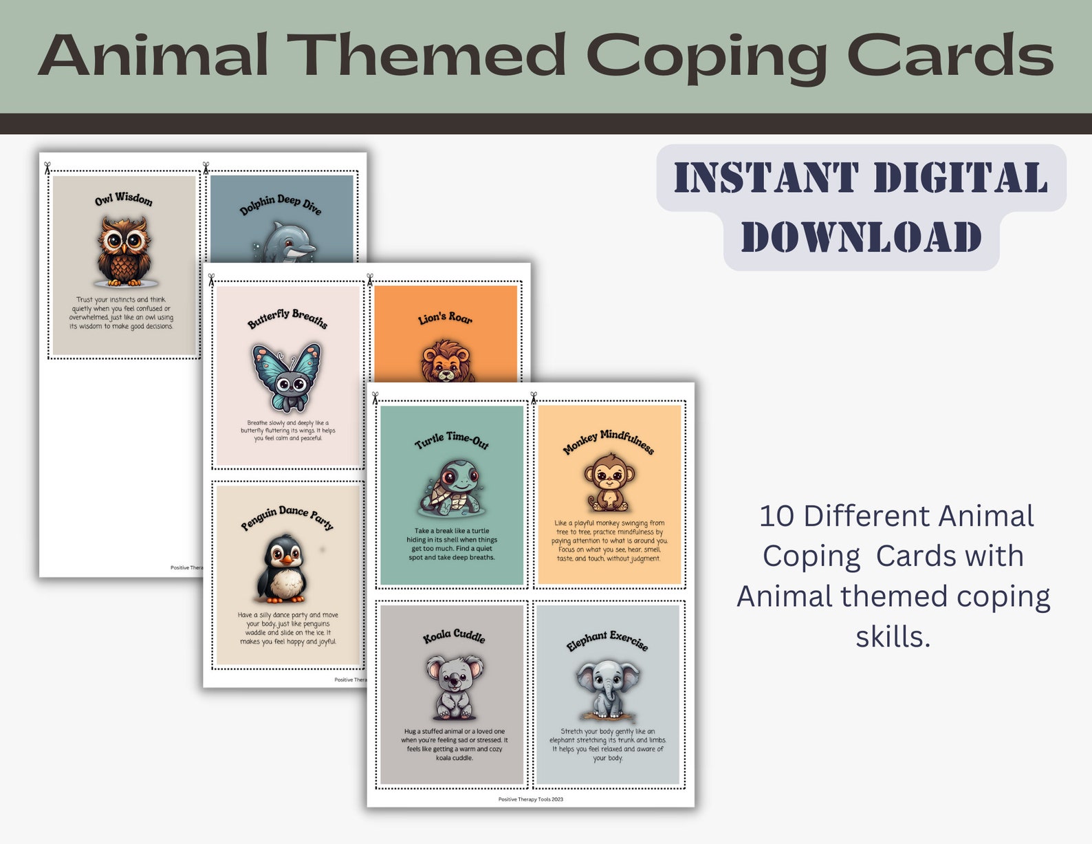 Healthy Coping Skills Coping Skills for Kids School Counseling Animal ...