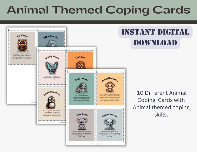 Healthy Coping Skills Coping Skills for Kids School Counseling Animal ...