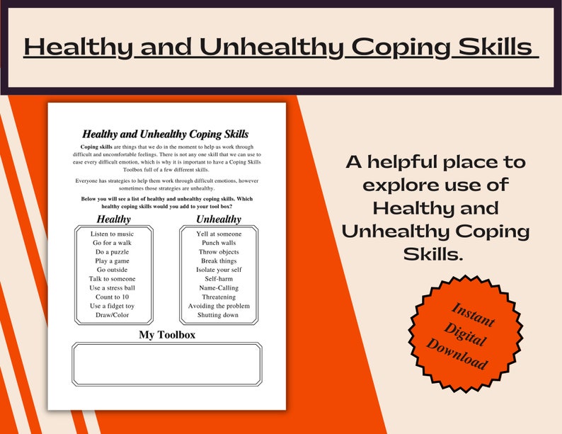 Healthy Coping Skills Worksheet Coping Skills Worksheet Healthy Vs