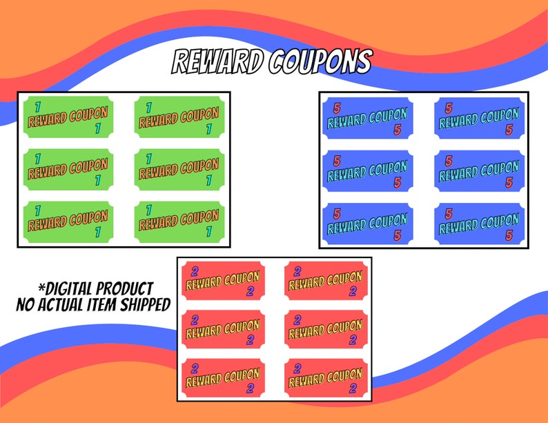 Editable Chore Chart Chore Chart Printable Reward Coupons - Etsy