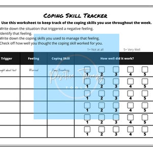 Coping Skills Worksheet Coping Skills Tracker Healthy Coping Skills ...