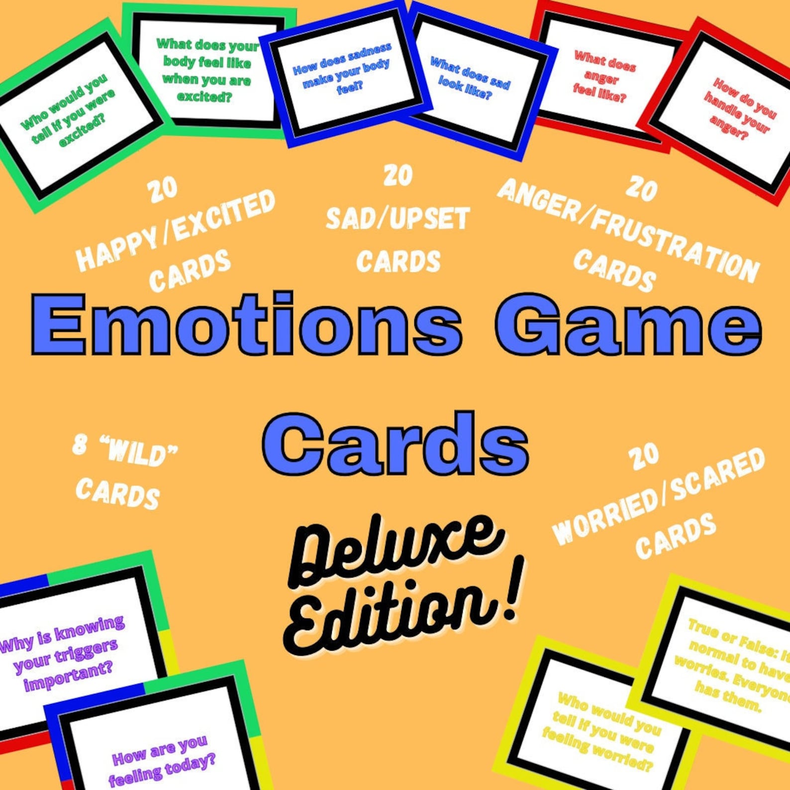 Emotions Game Cards Emotions Printable Counseling Activity Therapy ...