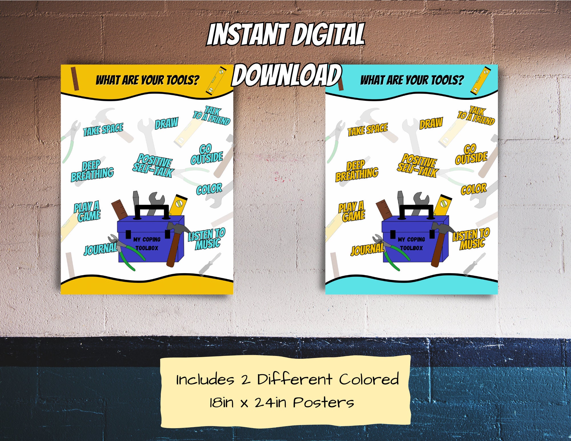 Coping Skills Toolbox Poster School Counseling Therapy Activity ...